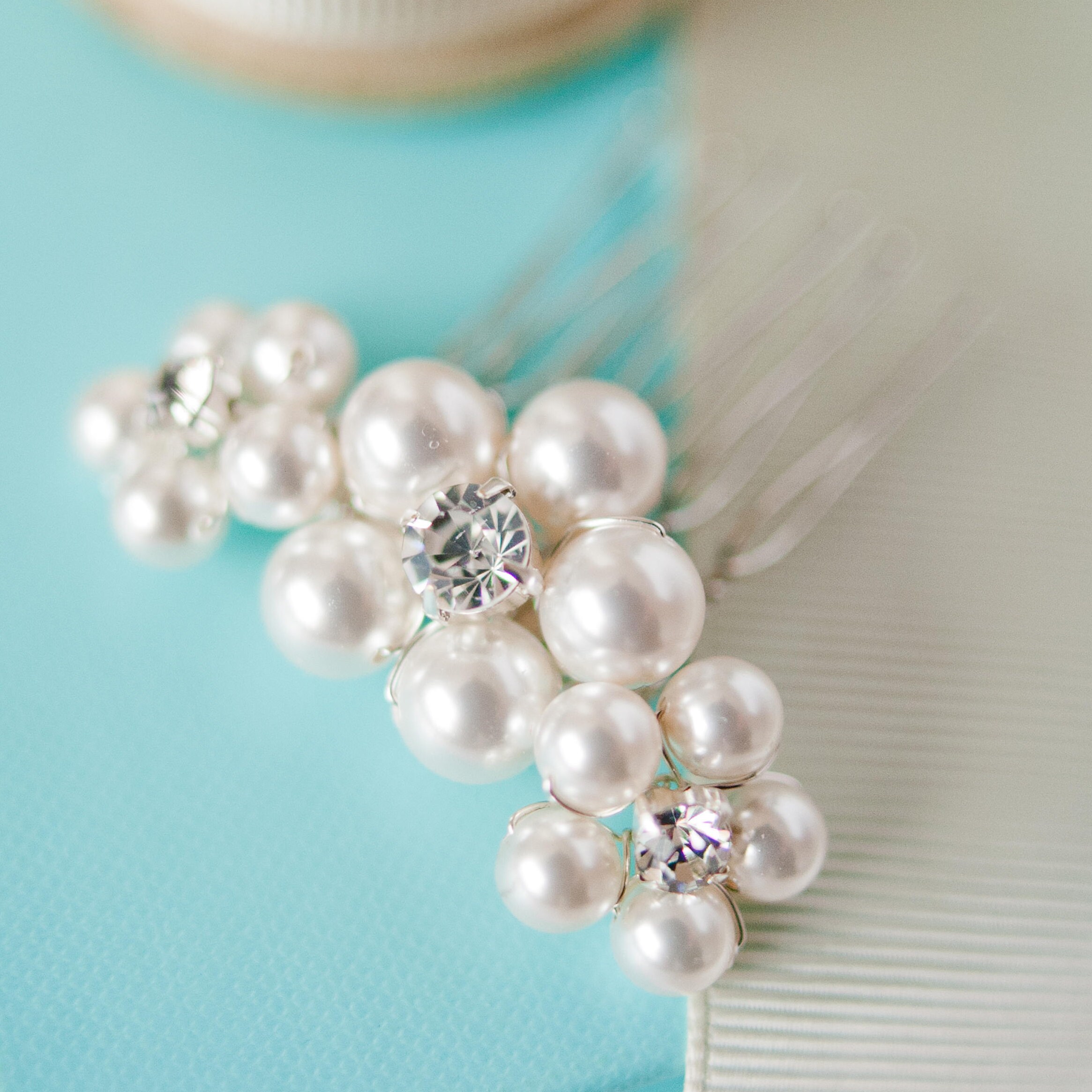 Pearl Flower Comb, Wedding Comb, Bridal Comb, Flower Comb, Pearl ...