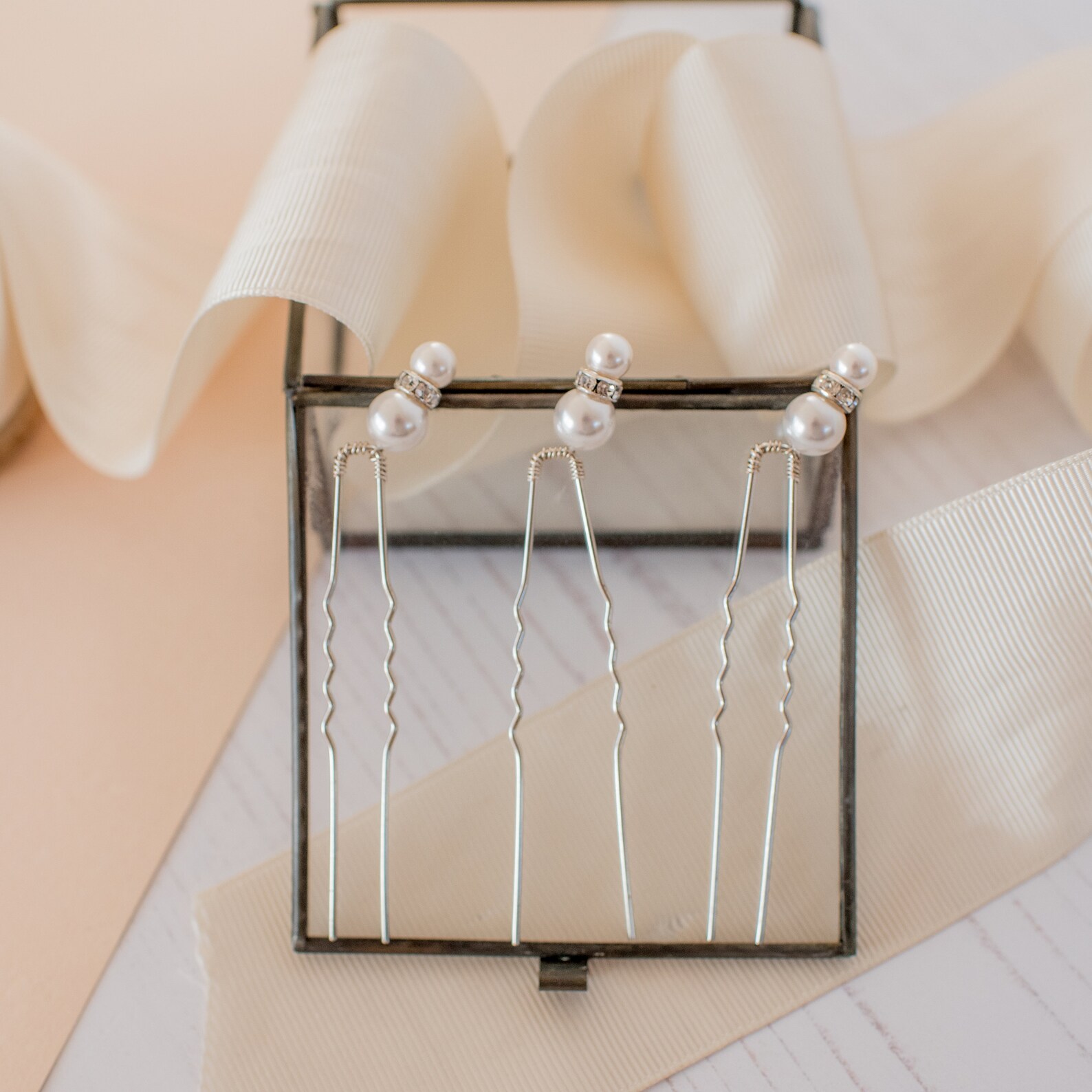 Pearl Wedding Pins Pearl and Crystal Bridal Pins Rhinestone - Etsy