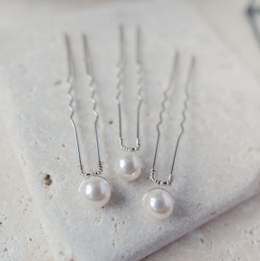 Pearl Hair Pins Bridal Hair Pins Handmade Hair Pins Pearl | Etsy