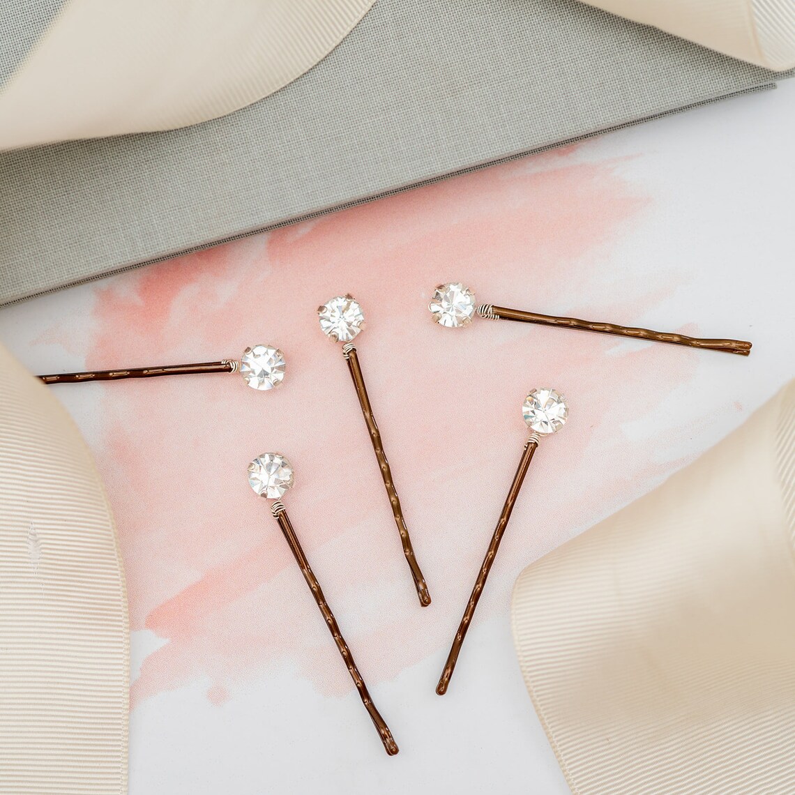 Large Diamante Bobby Pins Big Rhinestone Hair Pins | Etsy