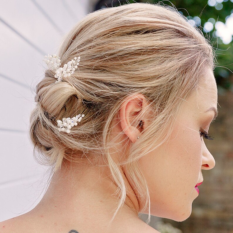 Wedding Pins Bridal Pins Pearl Hair Pins Pearl and Crystal | Etsy