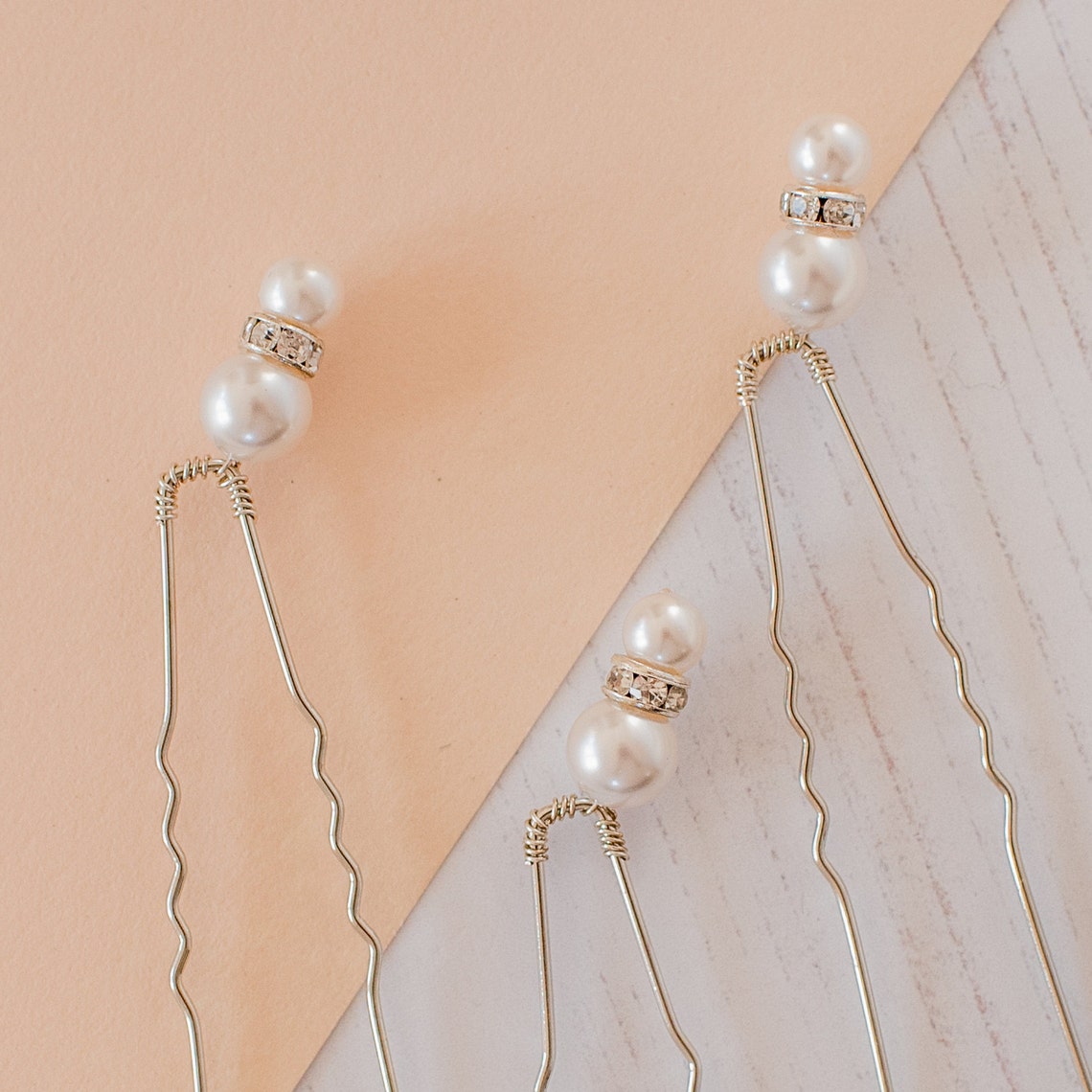 Pearl Wedding Pins Pearl and Crystal Bridal Pins Rhinestone - Etsy