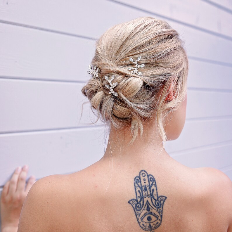 Spray Wedding Pins Pearl and Crystal Bridal Pins Crystal | Etsy