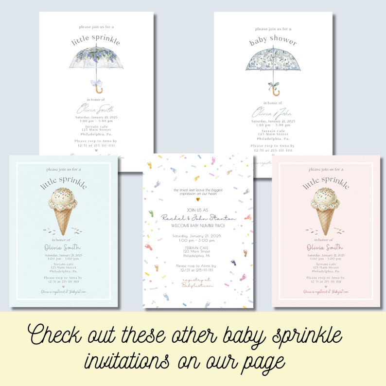 Little Sprinkle Pink/blue Colorway Baby Shower Invitation | Editable ...