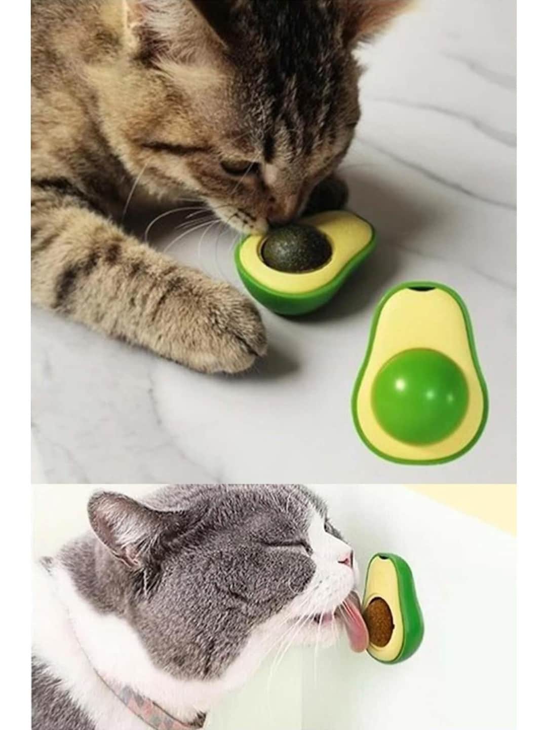 Avocado Shaped Catnip Licking Ball for Cats – Natural Cat Chew Toy – 6 ...