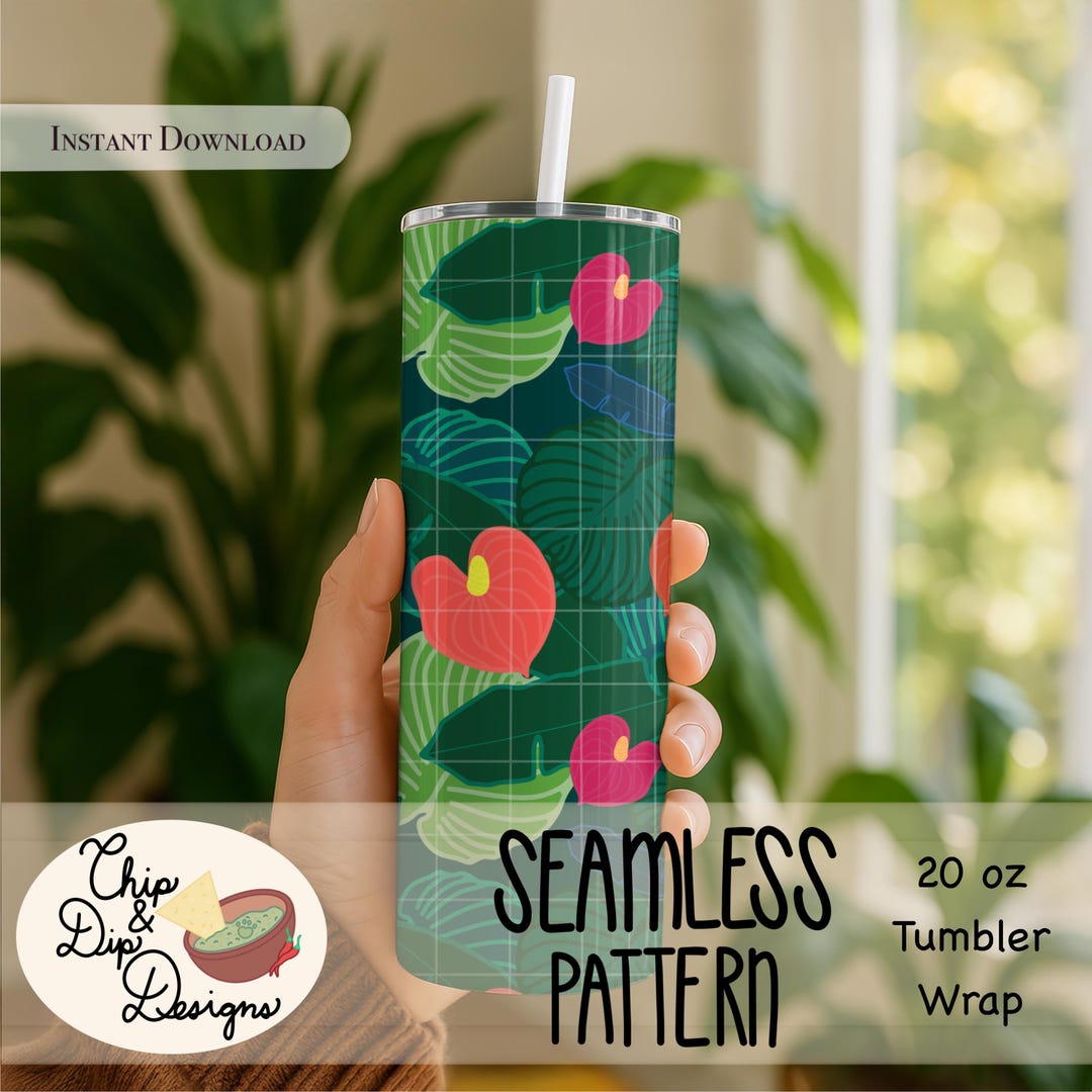 Rainforest Fever Seamless Tumbler Wrap 20oz: Rainforest, Leaves, and ...