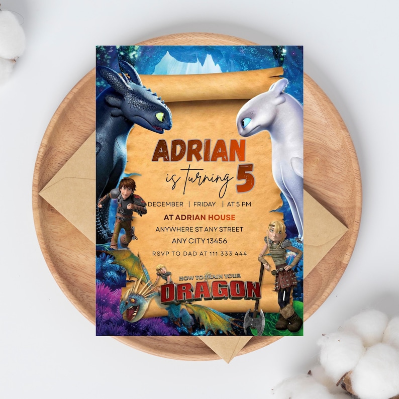How to Train Your Dragon Invitation, How to Train Your Dragon Birthday ...