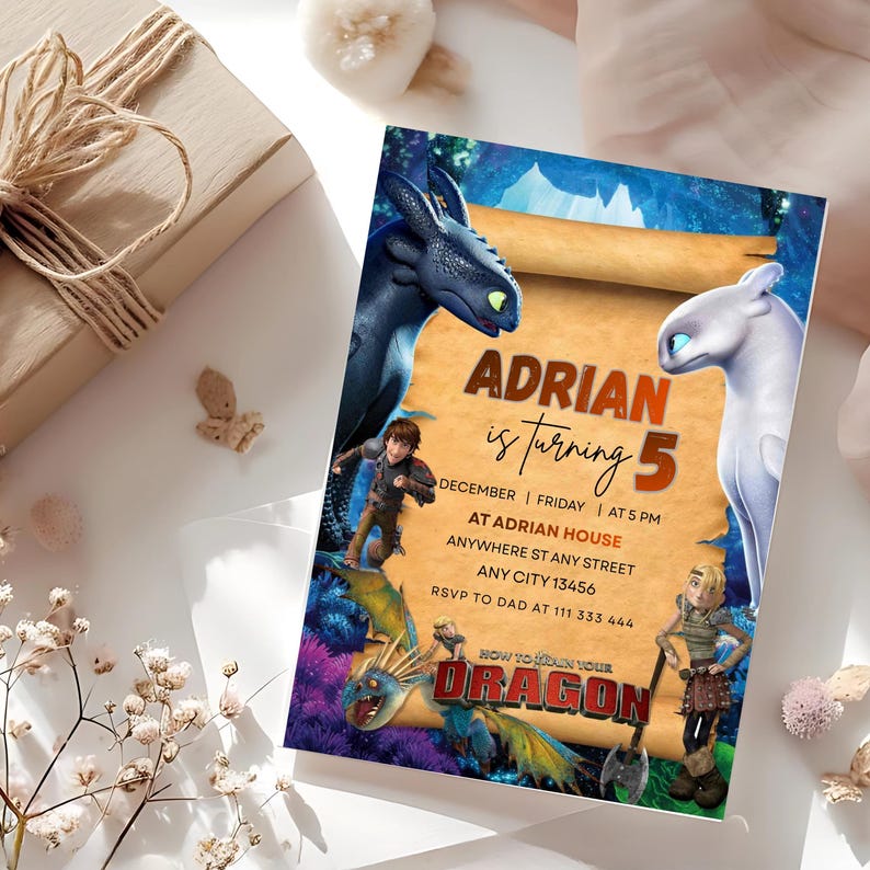 How to Train Your Dragon Invitation, How to Train Your Dragon Birthday ...
