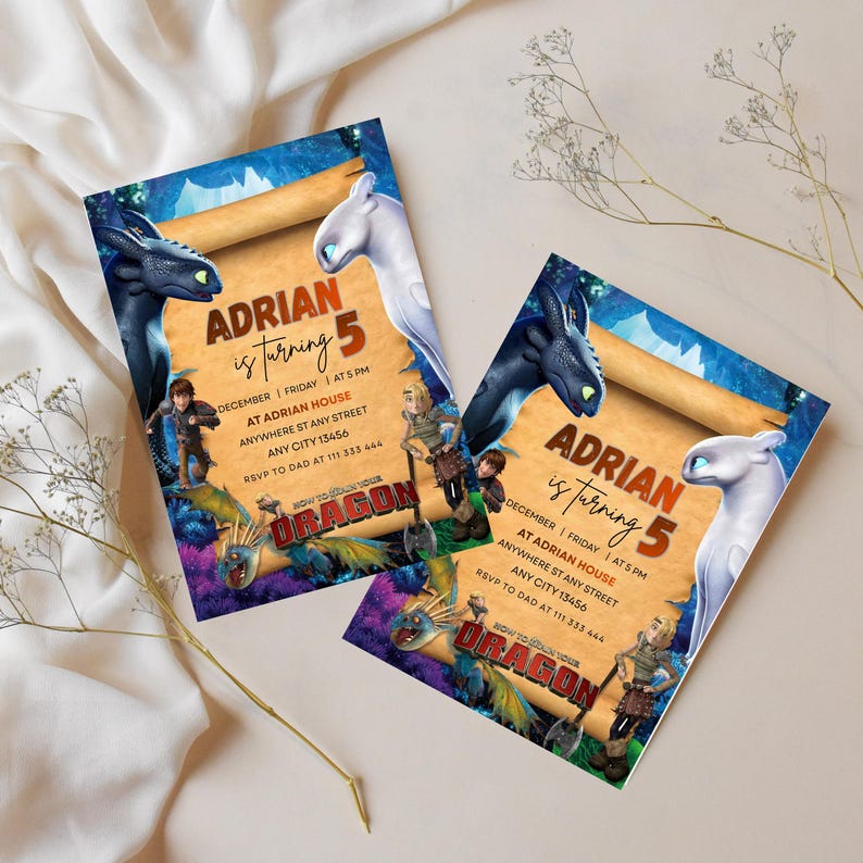 How to Train Your Dragon Invitation, How to Train Your Dragon Birthday ...