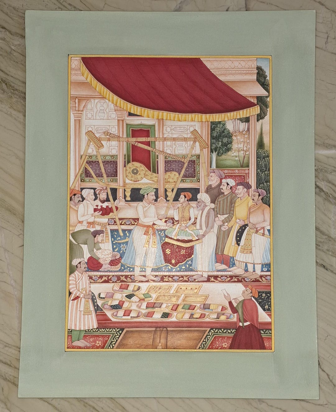 Original Mughal King Darbar Scene Colorful Painting Handmade Painting ...