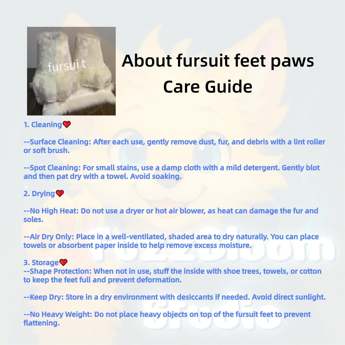 Handmade Faux Fur Fursuit Paws: Waterproof Cosplay Costume Shoes (26cm ...