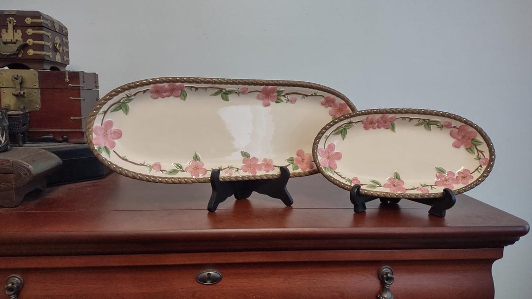 2 Vintage Franciscan Desert Rose Bread Trays, 10 and 16 Inch - Etsy
