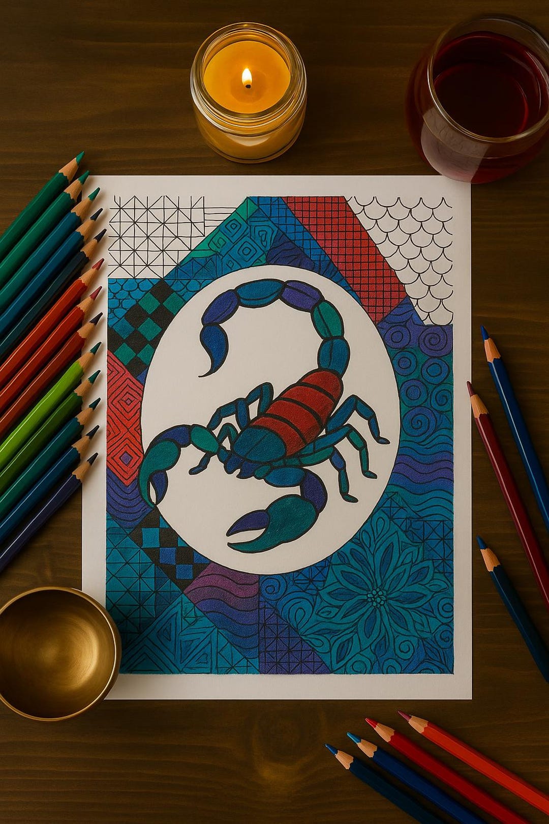 Scorpio Zodiac Coloring Bundle • 5 Printable Pages + Guided Meditation ...