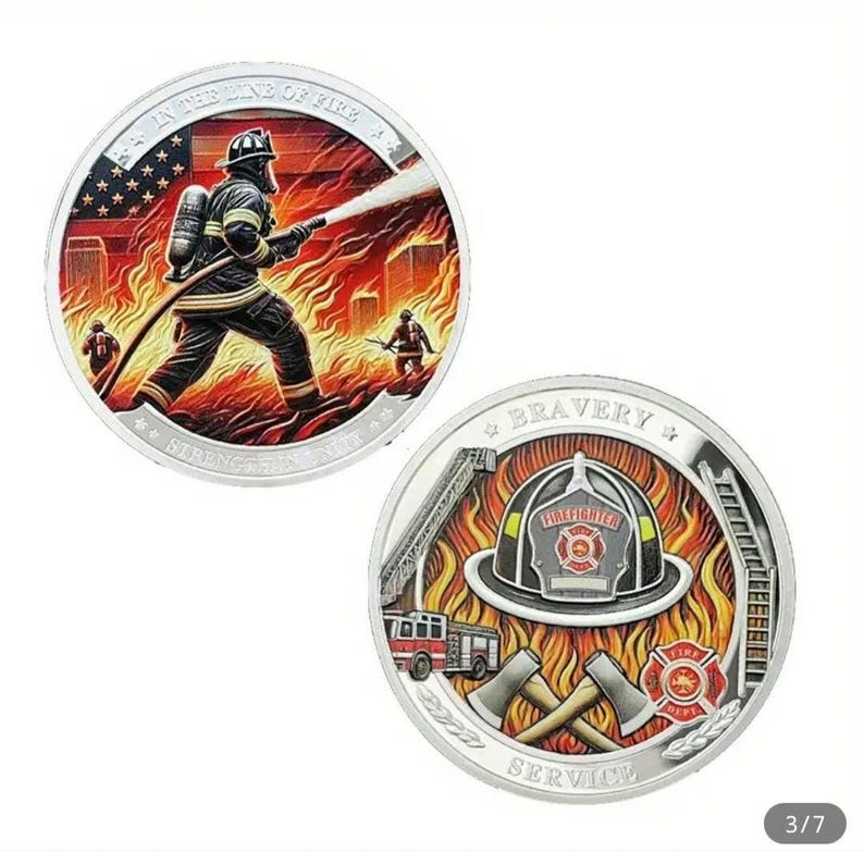 Firefighter, in the Line of Fire, Strength in Unity, Challenge Coin - Etsy