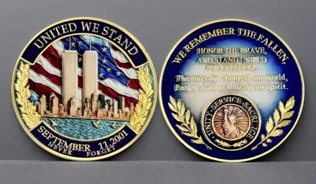 911 Twin Towers World Trade Center Commemorative Coin Exquisite Iron
