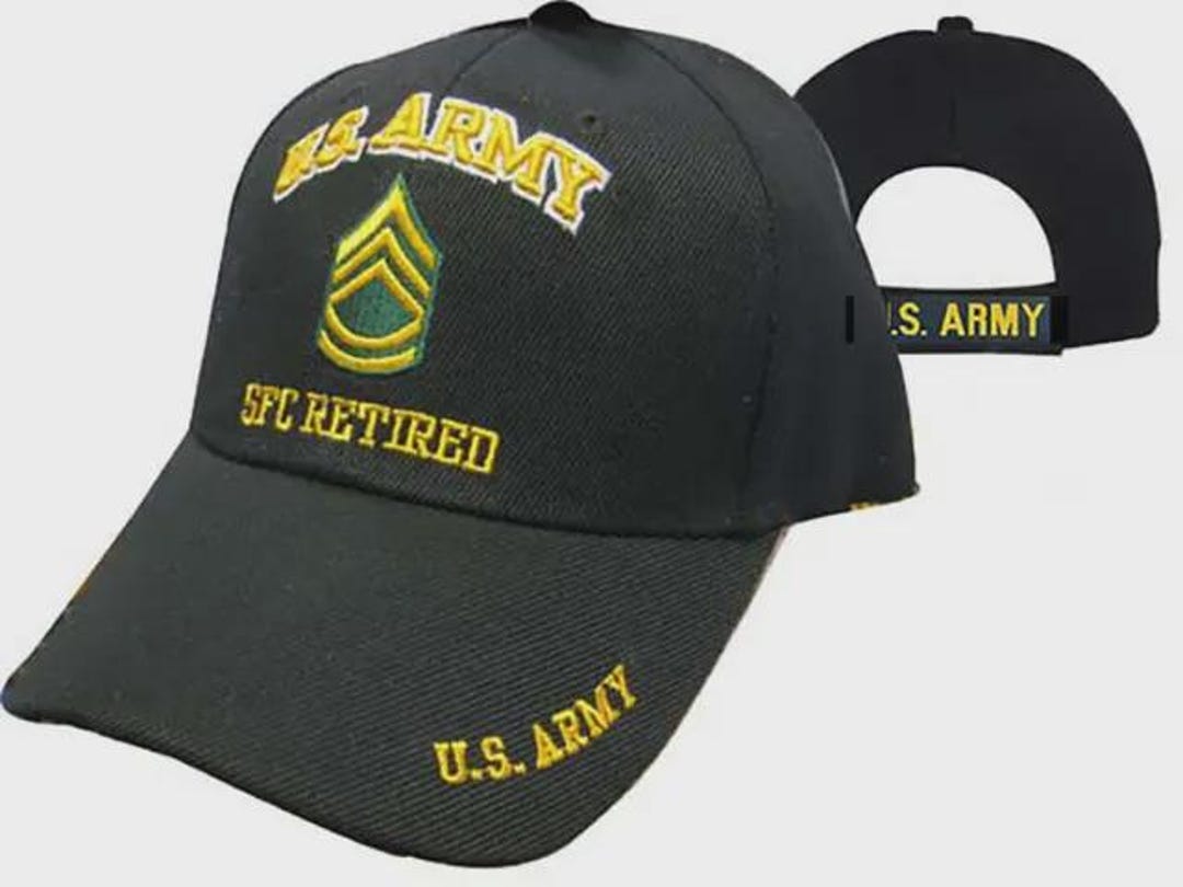 Rank, Army E7 SFC Retired, Baseball Cap/hat, Black - Etsy