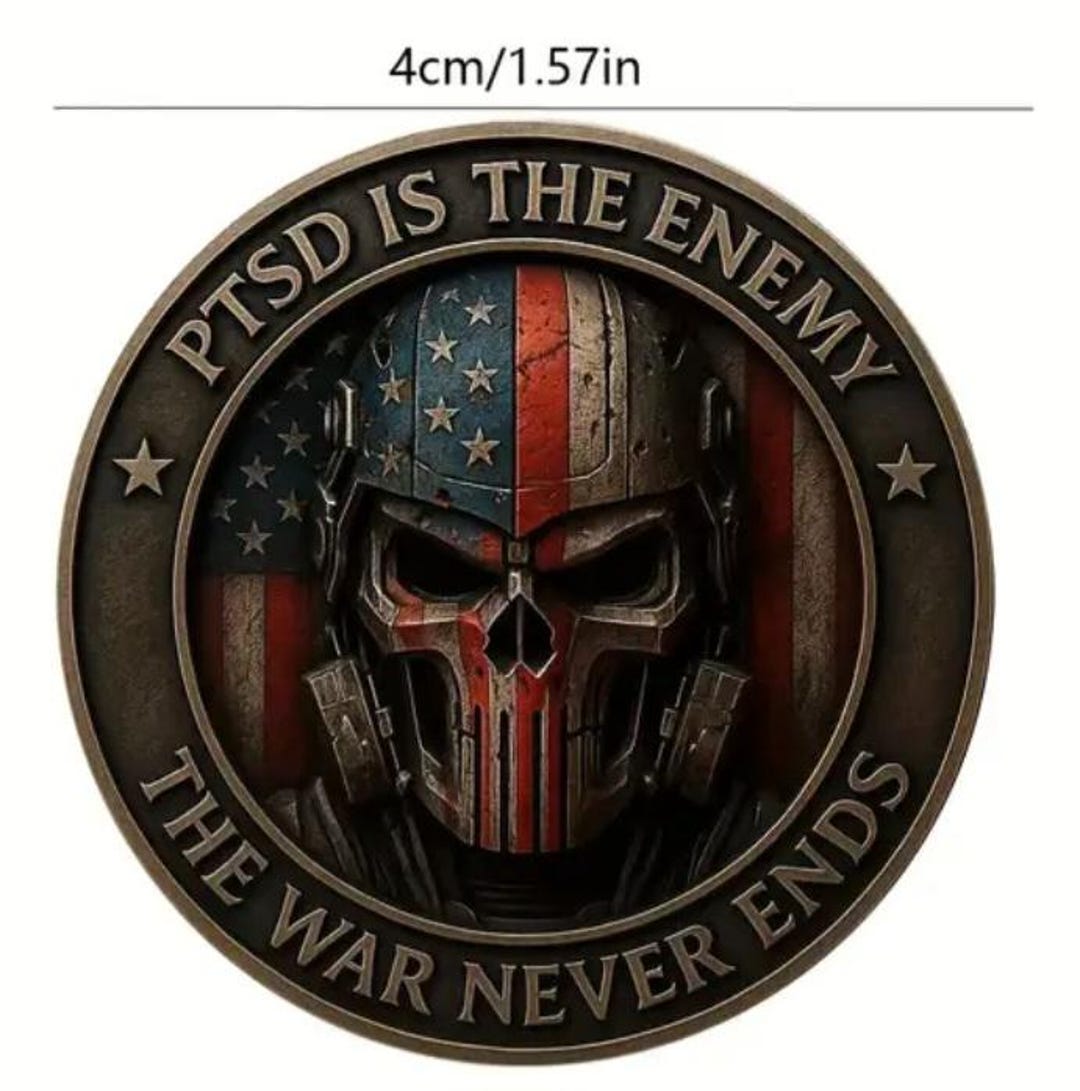 PTSD is the Enemy, the War Never Ends, Challenge Coin - Etsy