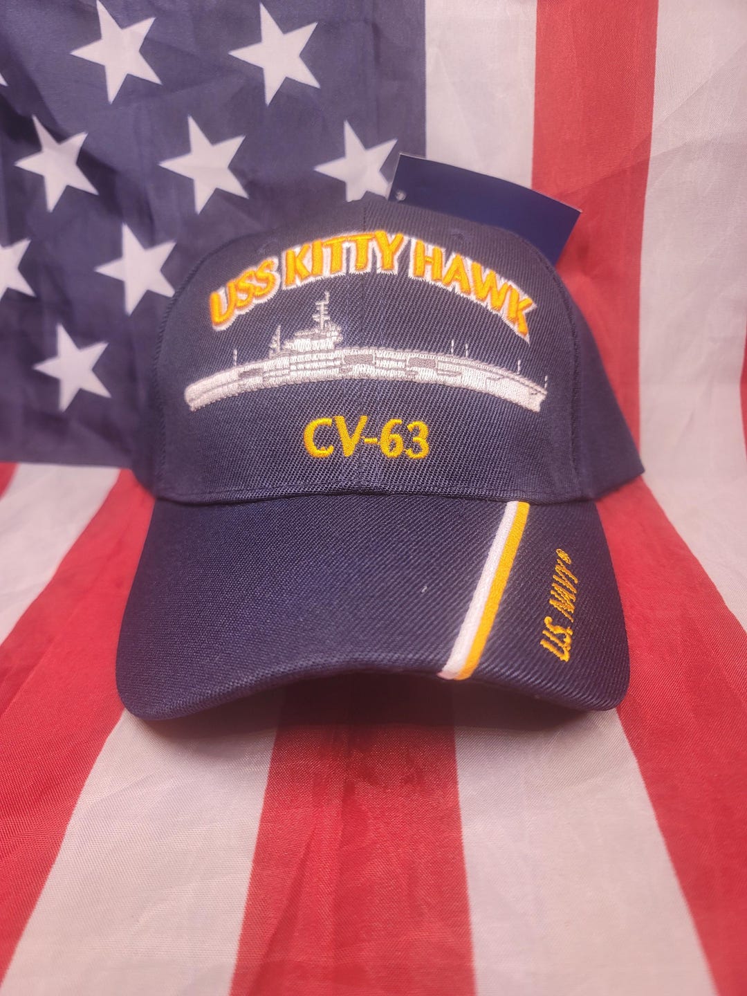 USS Kitty Hawk, CV-63, W/u.s. Navy on Brim Embroidered Baseball Cap/hat ...
