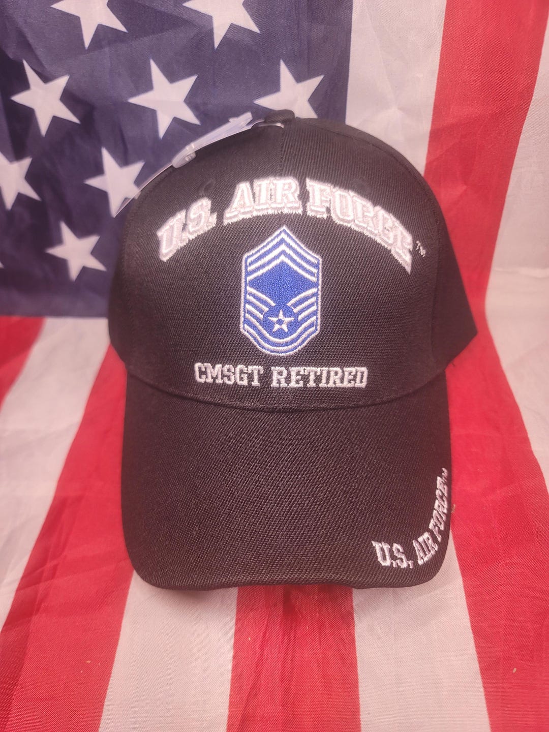 U.S. Air Force, Rank, CMSGT Retired, U.S. Air Force on Brim ...