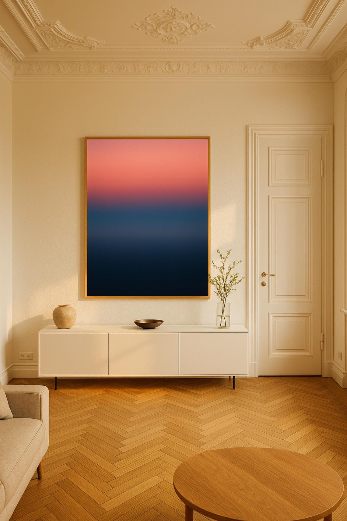 Sunset Gradient Wall Art – Minimalist Warm Abstract Poster, Modern ...