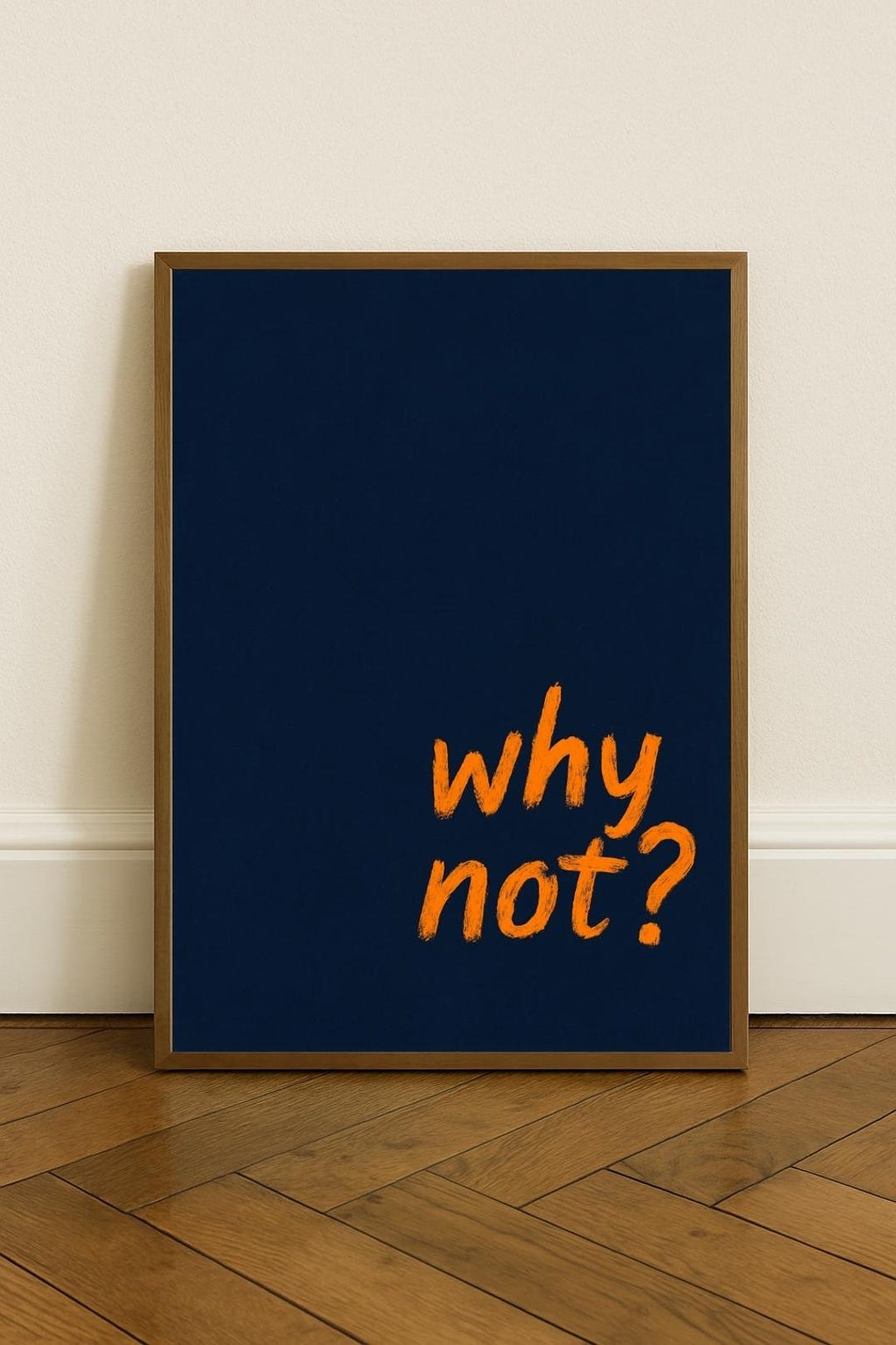 Why Not Poster | Motivational Quote Print | Minimalist Typography Wall ...