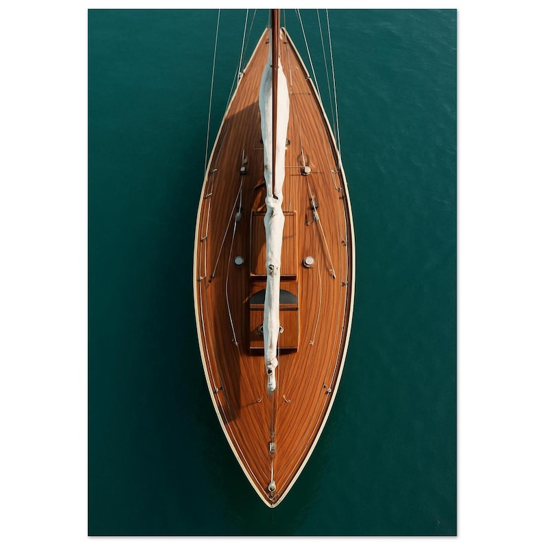 Sailing Yacht Poster | Wooden Boat Wall Art | Nautical Photography ...