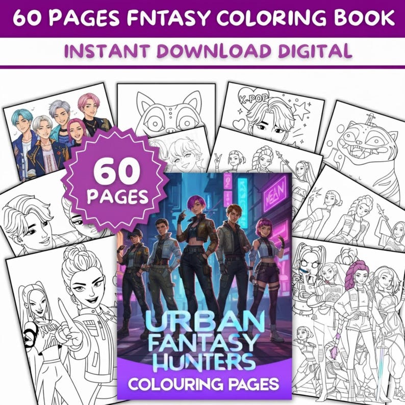 60 Kpop Demon Hunters Coloring Pages | Digital Coloring Book for ...