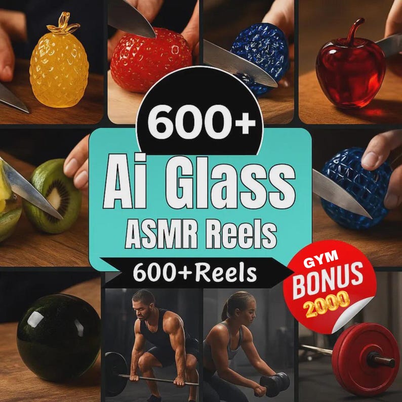 600+ AI Glass Cutting ASMR Reels – PLR Digital Download - Etsy