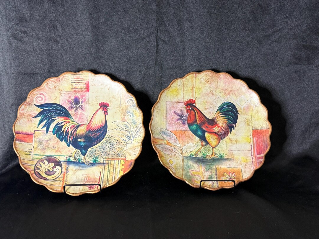 Decorative Rooster Plates (set of 2) - Farmhouse Kitchen Wall Decor - Etsy