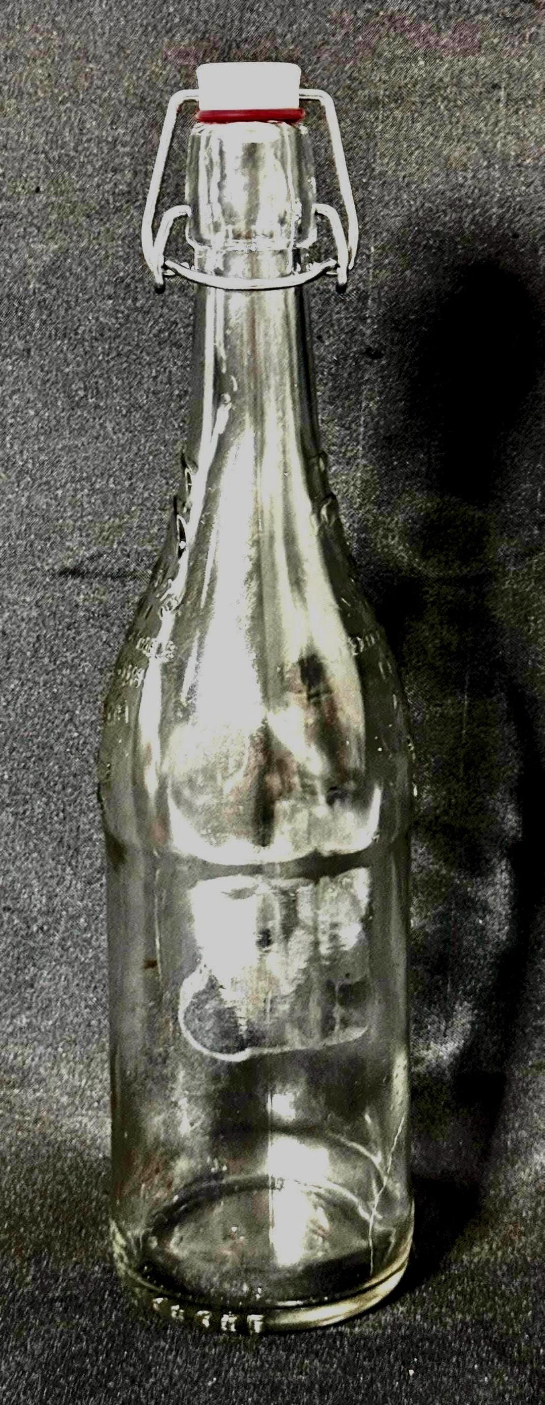 Vintage French Lemonade Bottle: Embossed Glass, Swing Top - Mid-century ...