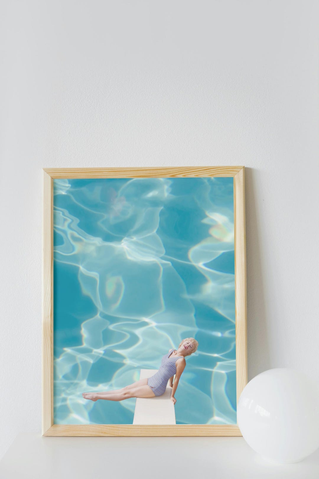 Retro Poolside Wall Art | Minimalist Vintage Glamour Print | 1950s ...