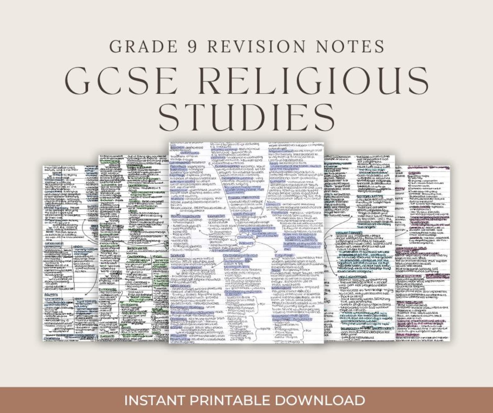 Grade 9 GCSE Religious Studies Revision Notes - Etsy UK