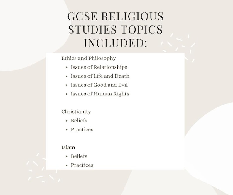 Grade 9 GCSE Religious Studies Revision Notes - Etsy UK