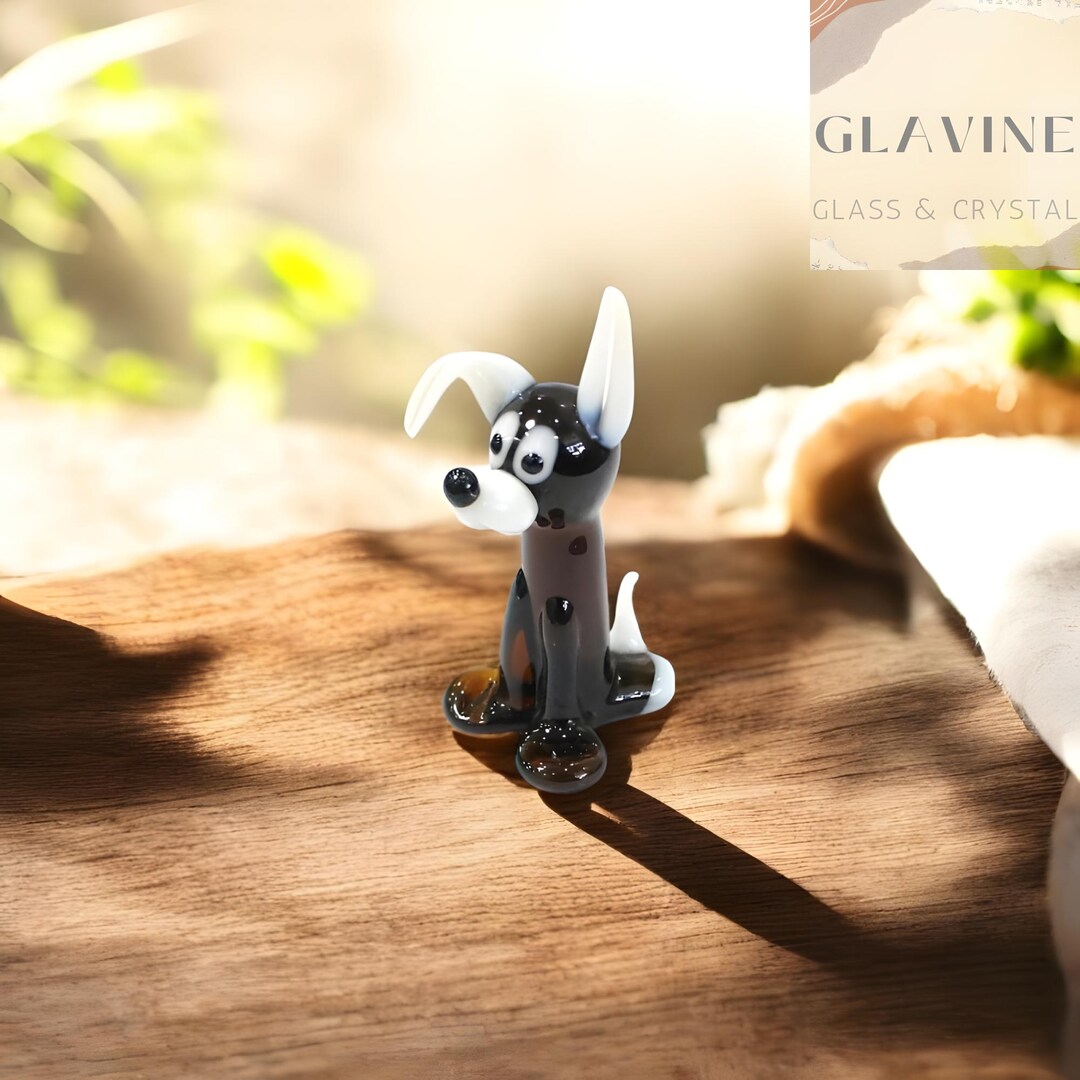 Funny Dog Glass Figurine, K9 Crystal Glass Dog Ornament Paperweight ...
