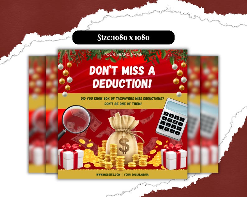 Christmas Tax Prep Flyer Bundle, Holiday Tax Preparer Canva Templates ...