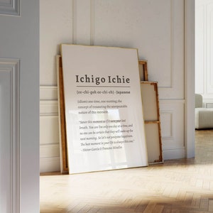 Ichigo Ichie Typography Poster | Japanese Inspirational Quote Art Print ...