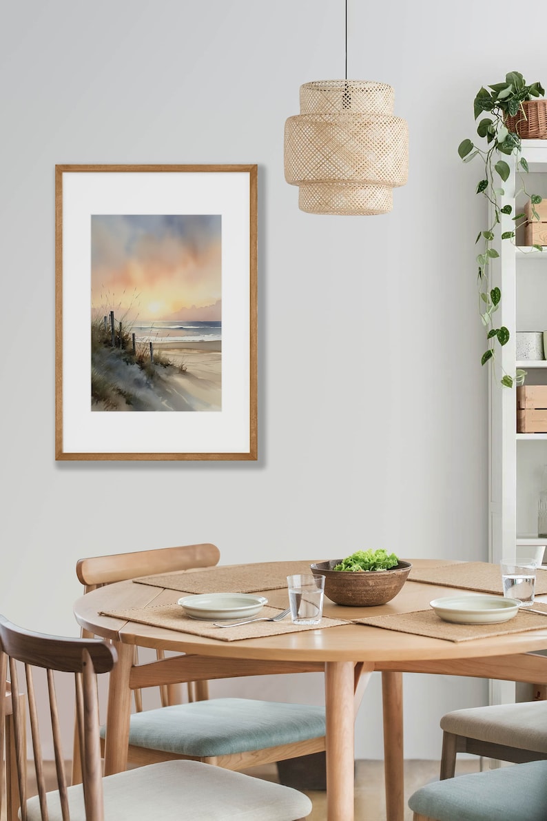 Outer Banks Art Print | Beach Watercolor Illustration | OBX Ocean Wall ...