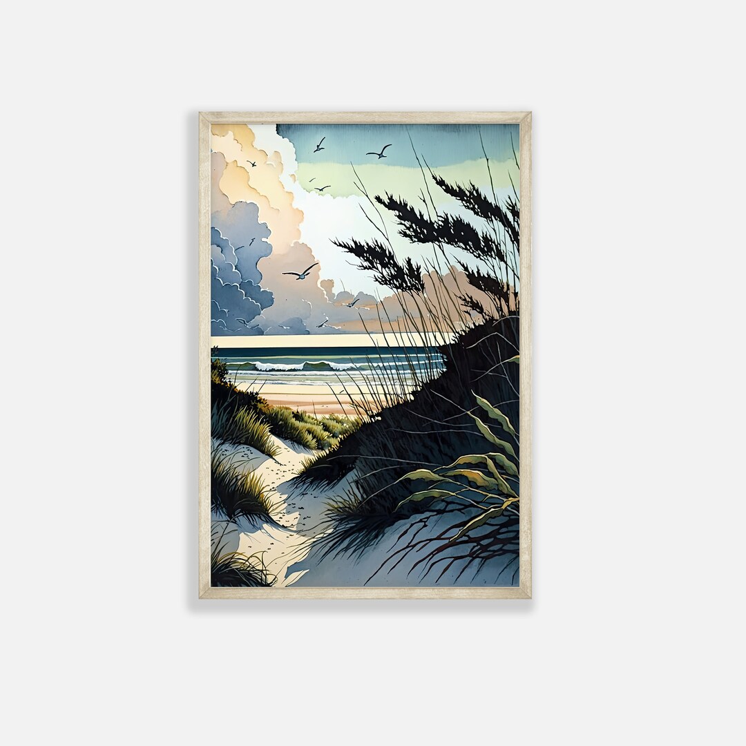 Outer Banks Art Print | Beach Painting | Ocean Wall Decor | OBX Sand ...