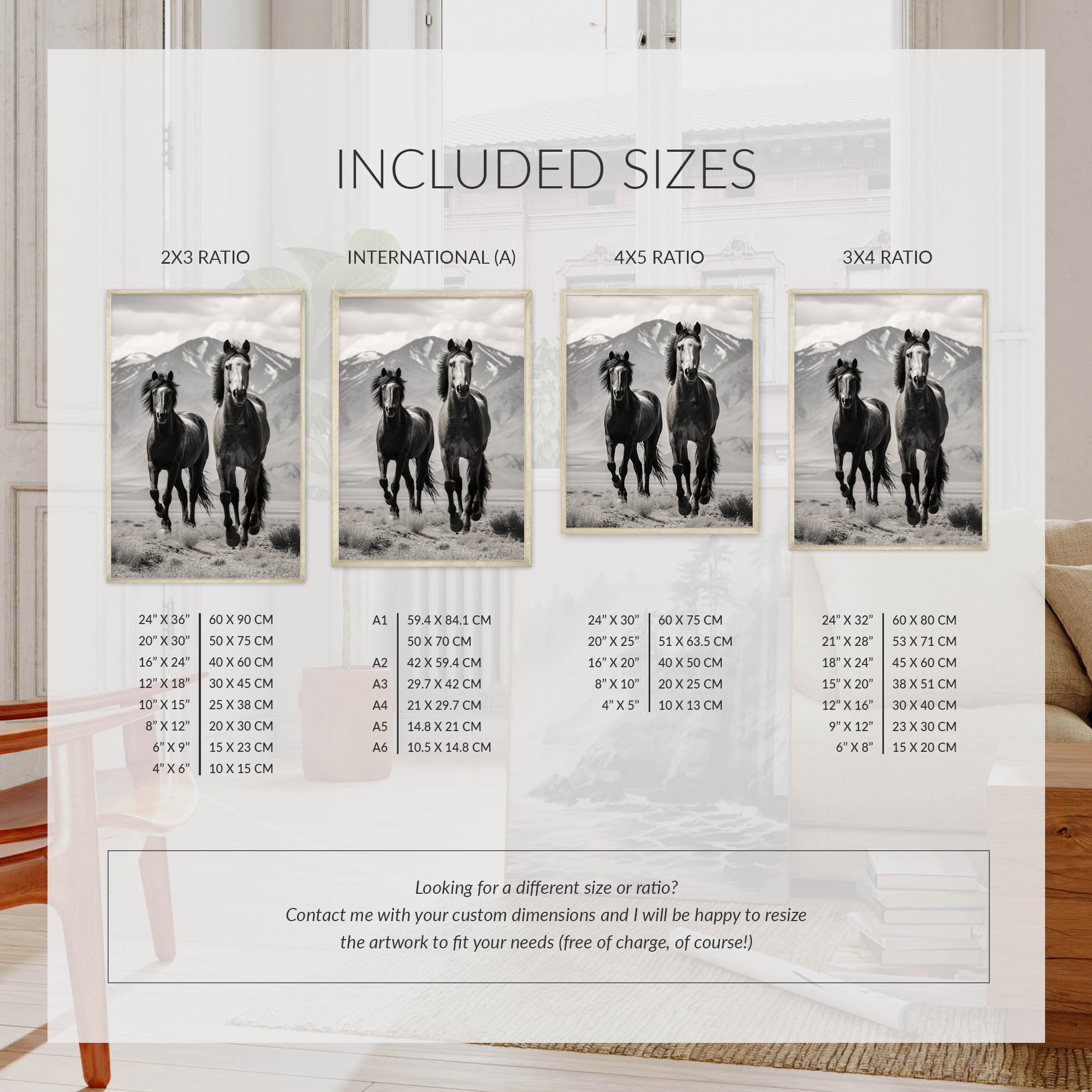 Vintage Wild Horses Photo | Mustang Art Print | Two Horses Portrait ...