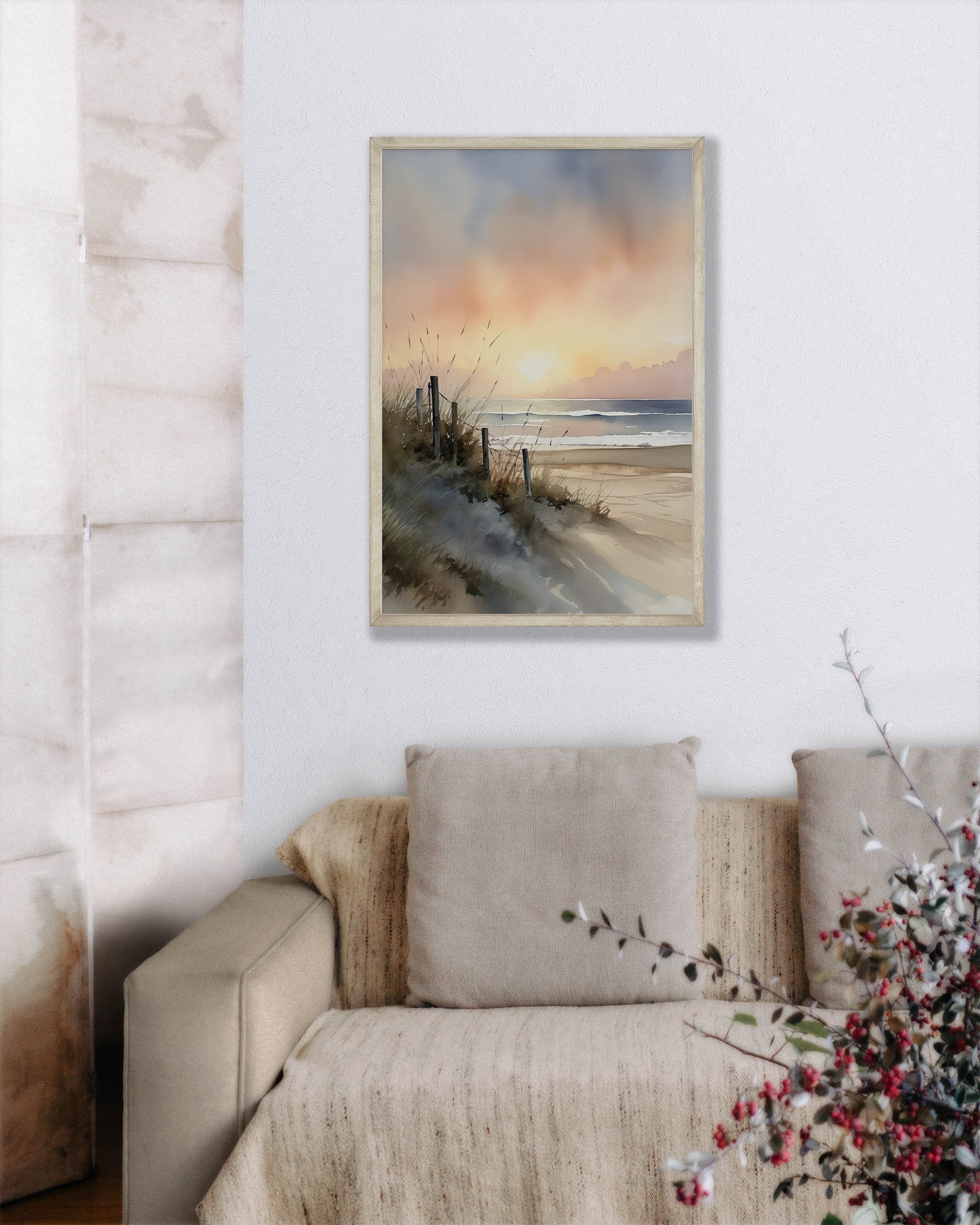 Outer Banks Art Print | Beach Watercolor Illustration | OBX Ocean Wall ...