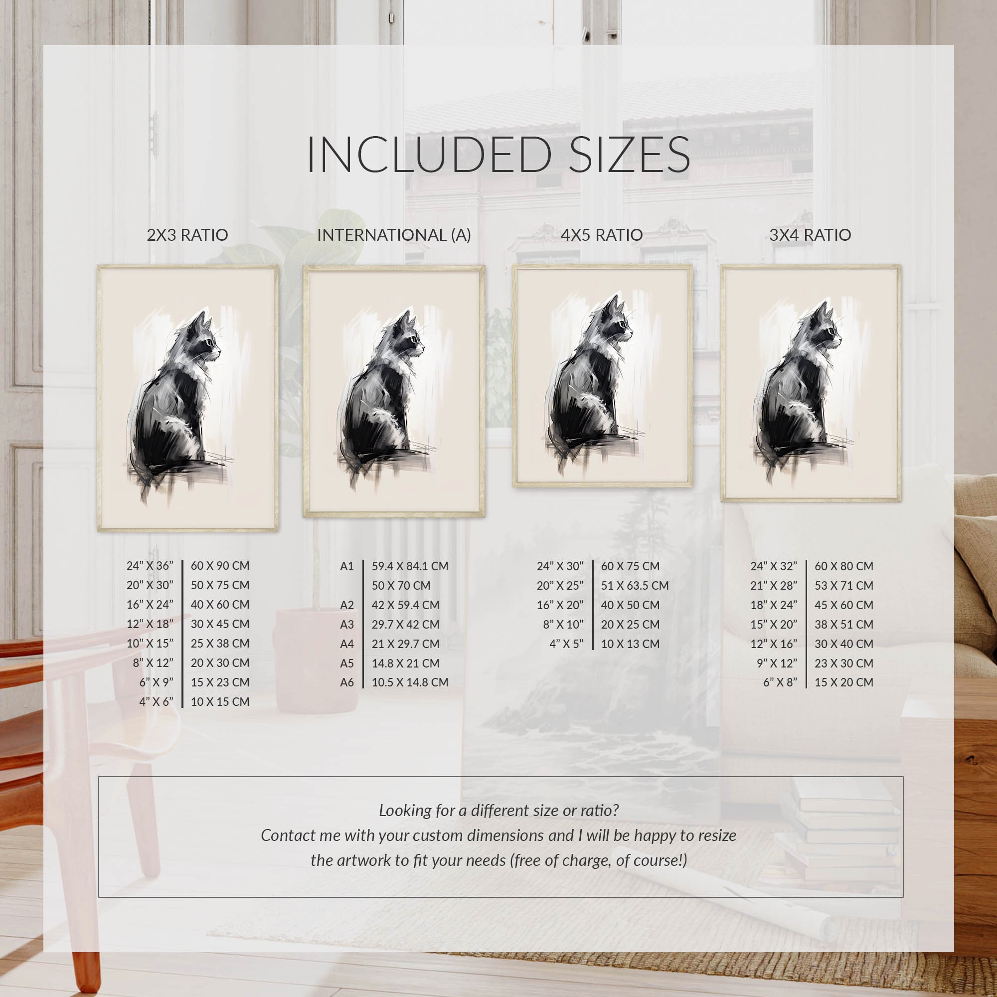 Cat Art Sketch Minimalist Farm Cat Charcoal Print Cat - Etsy