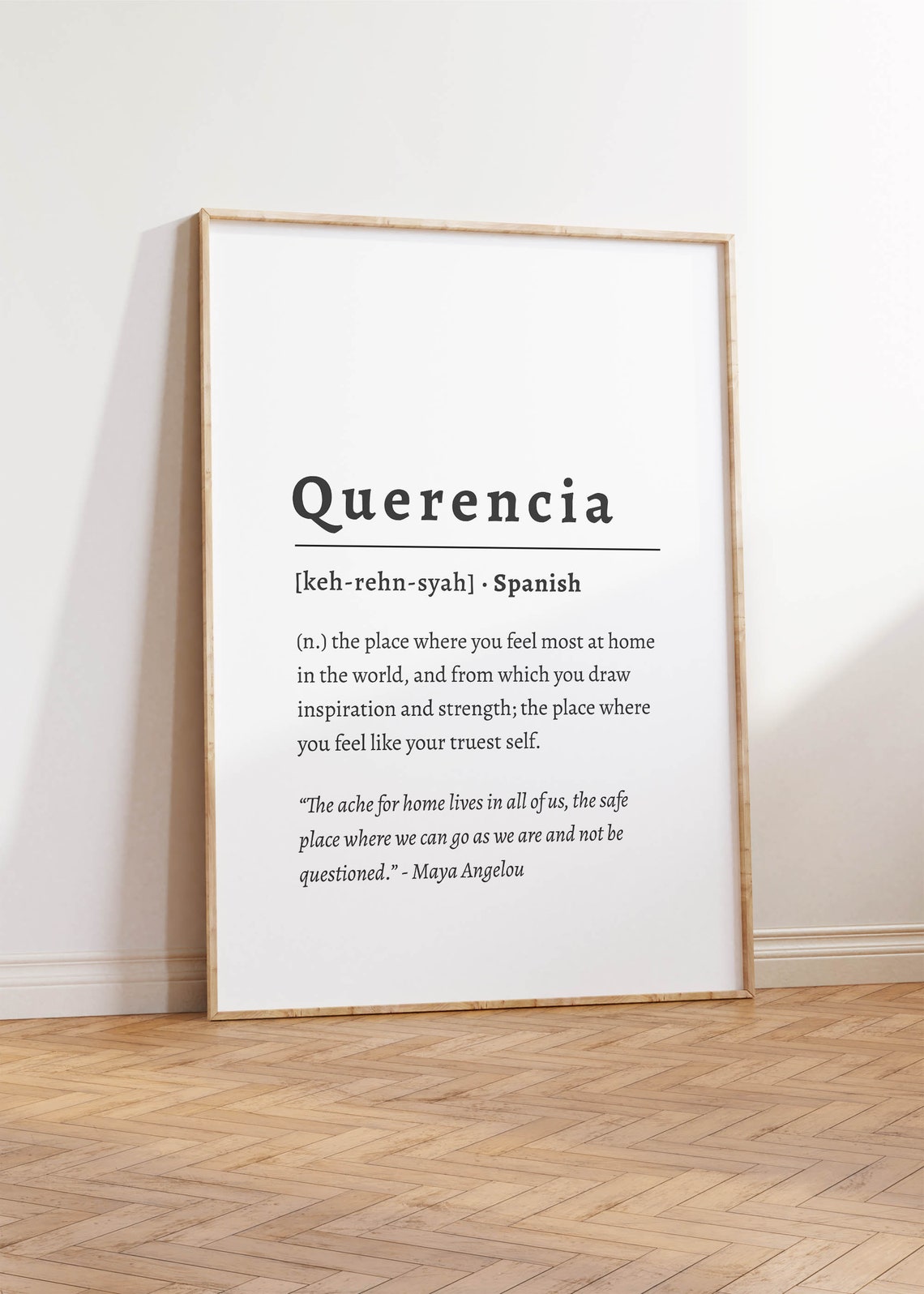 Querencia Typography Poster | Spanish Inspirational Quote Print ...