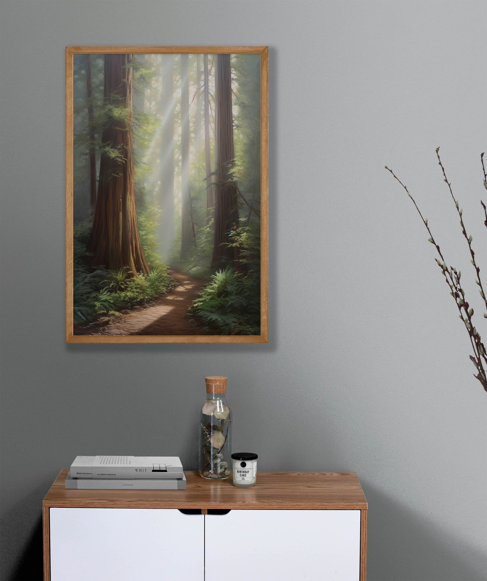 Redwoods Painting | Redwood Forest Wall Decor | Redwood Grove Art Print ...