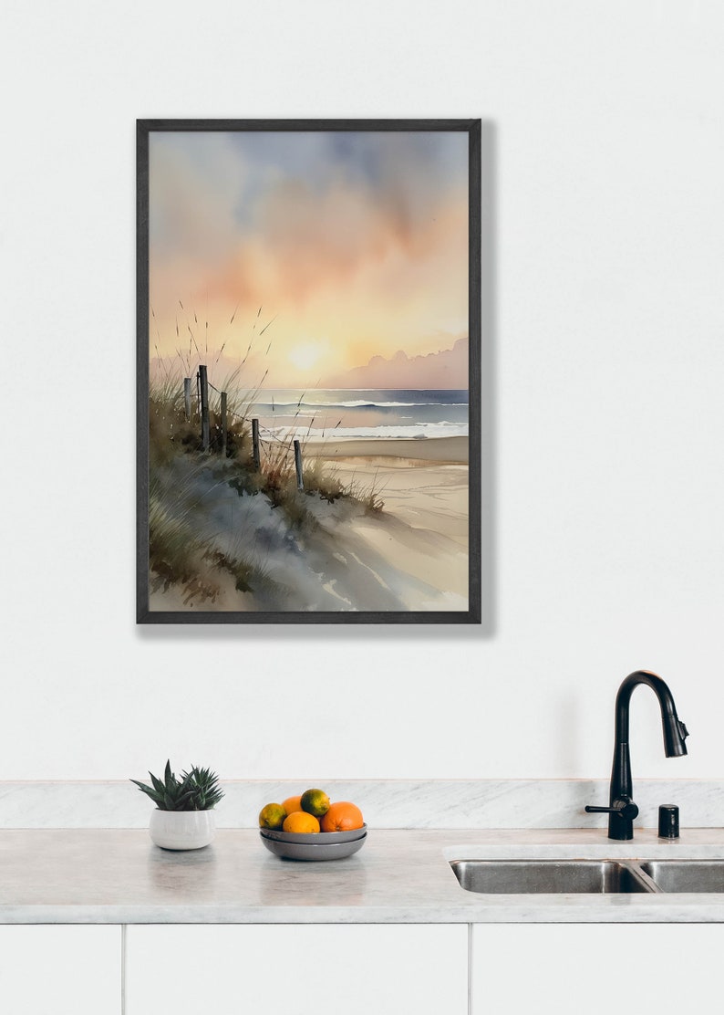 Outer Banks Art Print Beach Watercolor Illustration OBX Ocean Wall ...