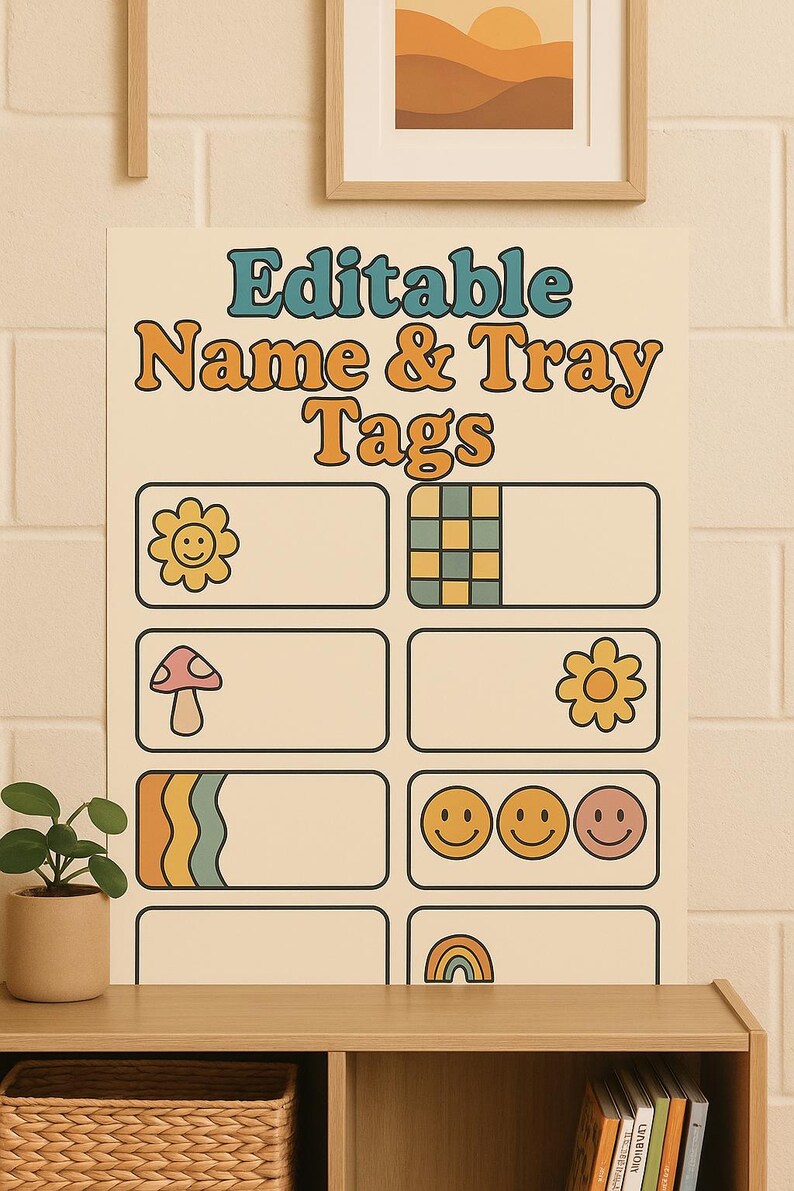 Editable Boho Classroom Labels: Name & Tray Tags (printable PDF ...