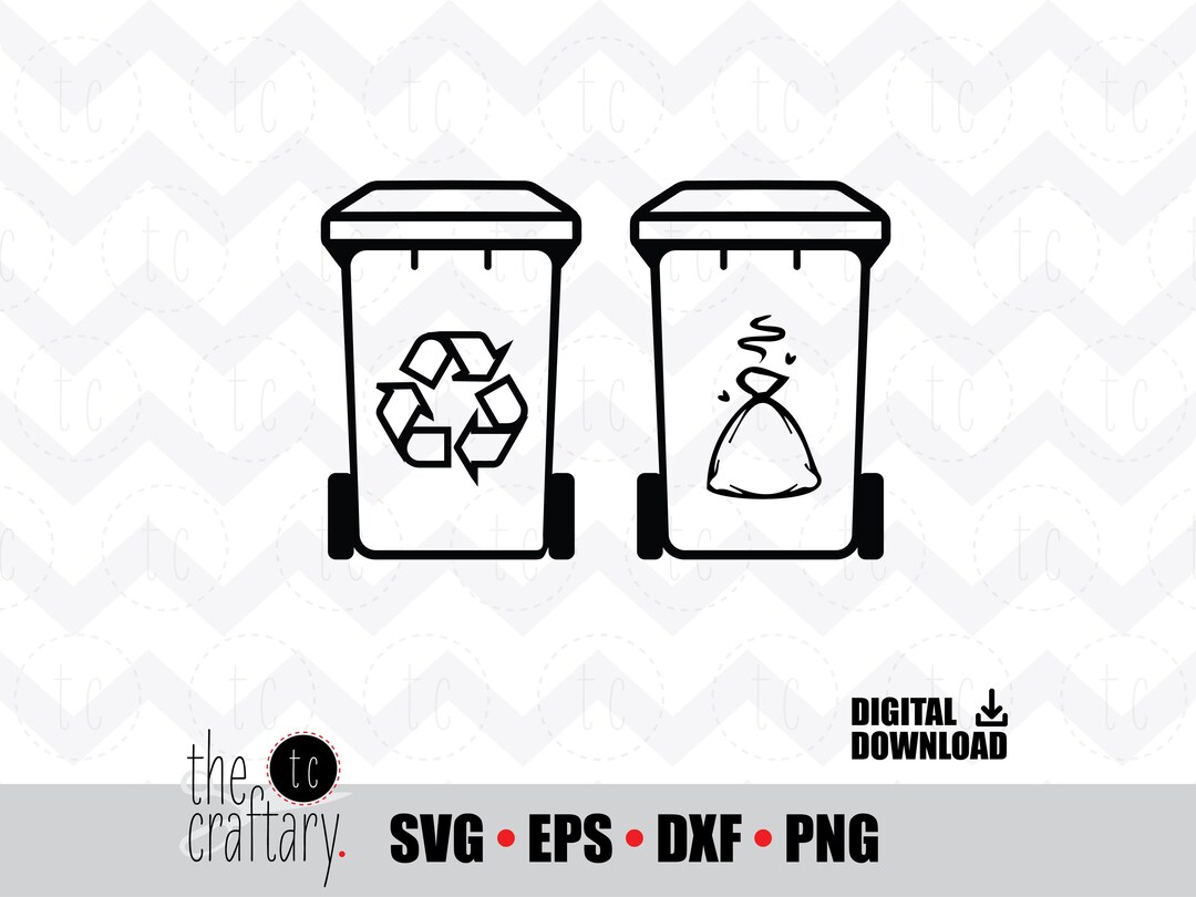 Recycle Bin & Trash Bin Icons | Bins Cans Carts Wheelies Wheels | Svg ...