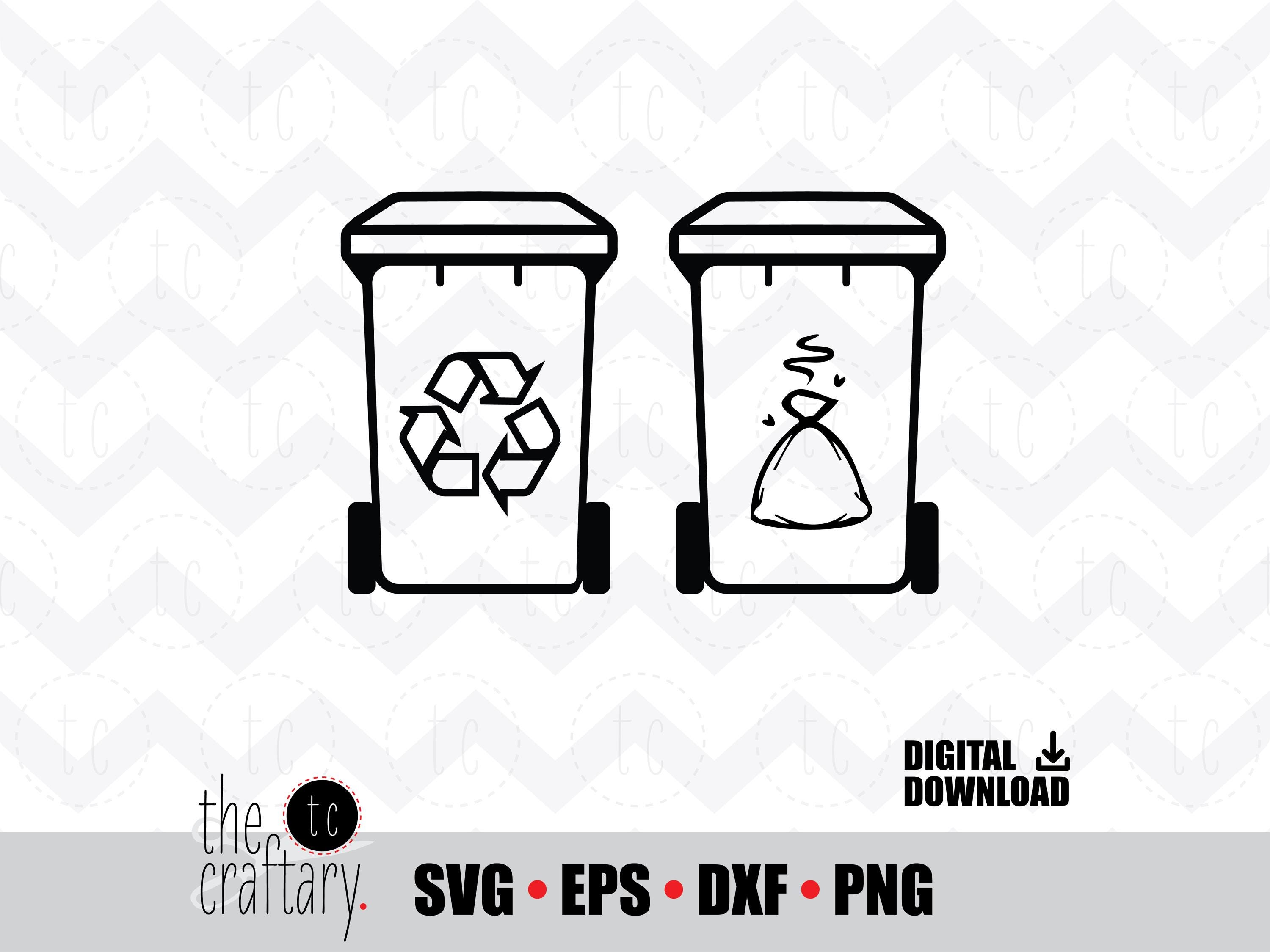 Recycle Bin & Trash Bin Icons | Bins Cans Carts Wheelies Wheels | Svg ...