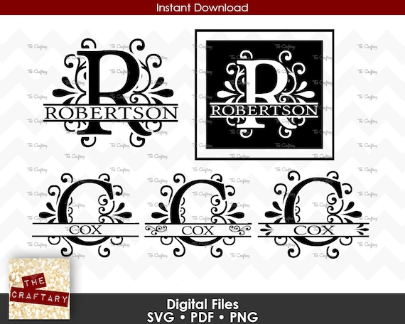 Split Monogram Alphabet Letters Numbers Decorative SVG - Etsy Australia