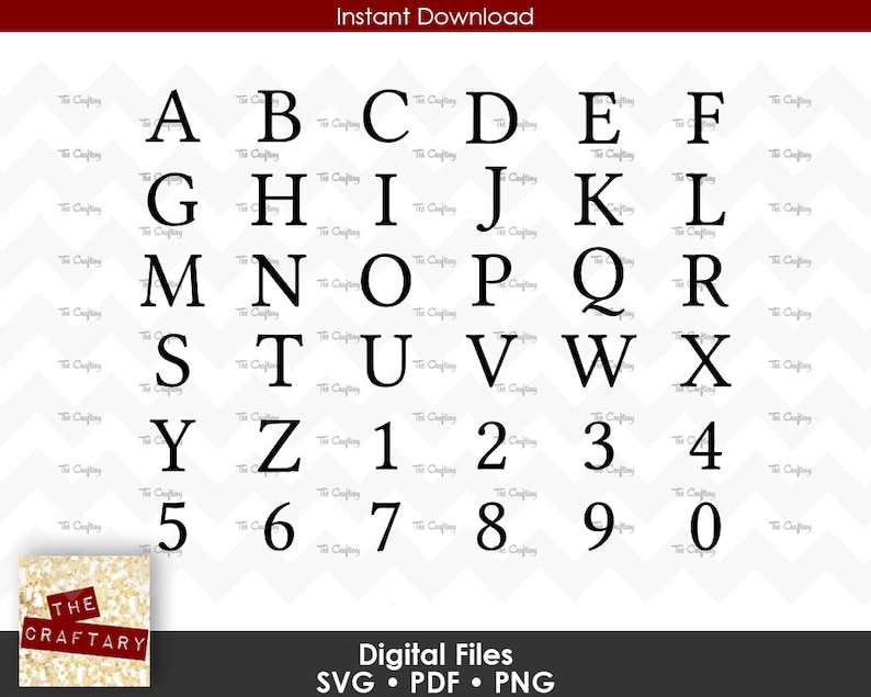 Split Monogram Alphabet Letters Numbers Decorative SVG - Etsy