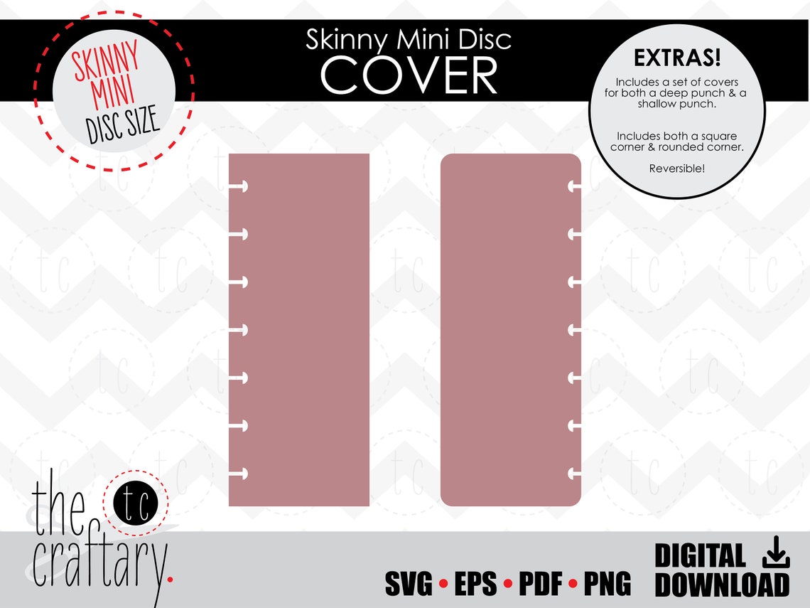 DIY Skinny Mini Disc Bound Planner Cover Template Notebook - Etsy